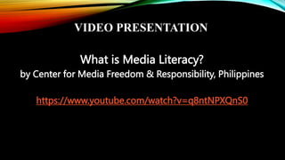 1. Introduction to MIL (Part 3)- Elements of Media Literacy and ...