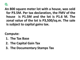 1.4 Real-Estate-Taxation with Problems and Answers - REB.pptx