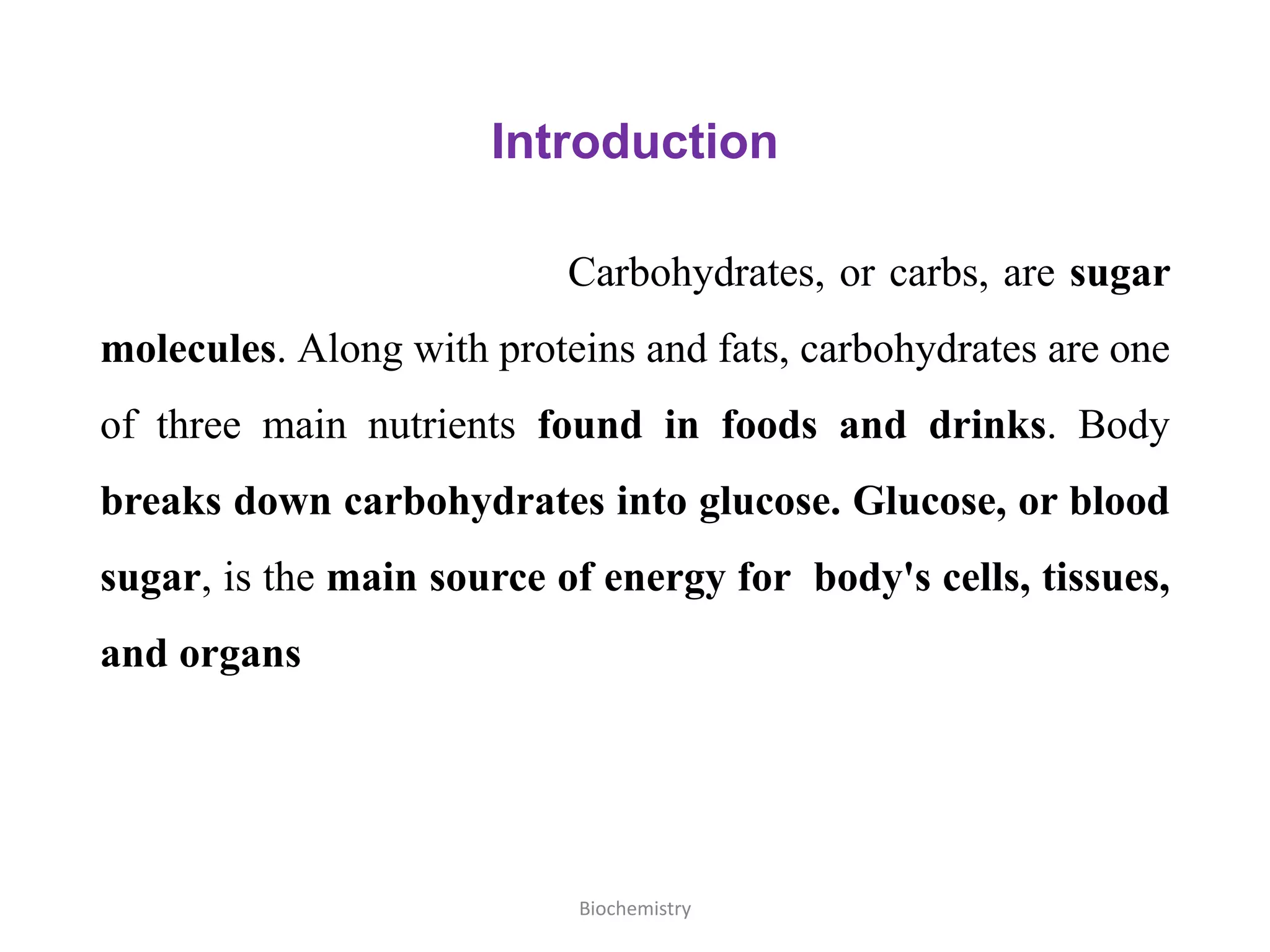 Introduction of carbohydrate.pptx | Chemistry | Science