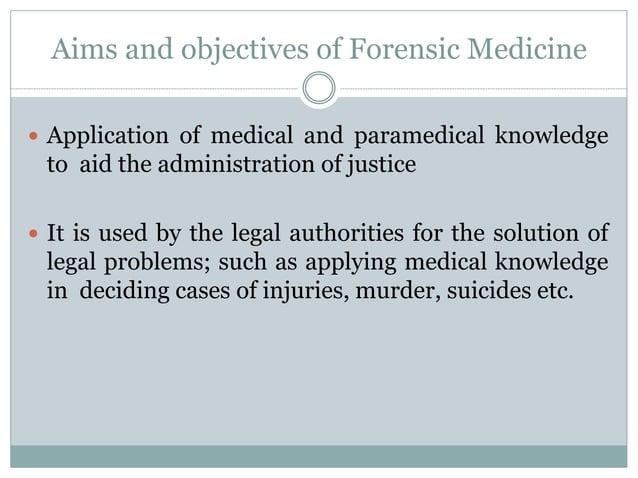 1. Introduction to Forensic medicine and its branches.pptx | Medical ...