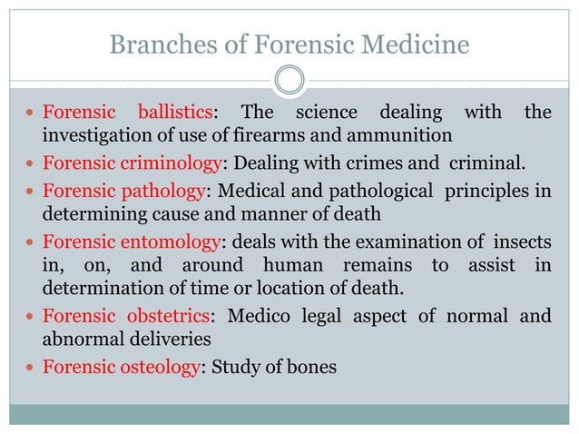 1. Introduction to Forensic medicine and its branches.pptx | Medical ...