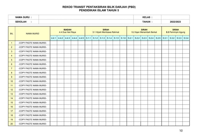 1. REKOD TRANSIT PBD PEND ISLAM TAHUN 5.pptx
