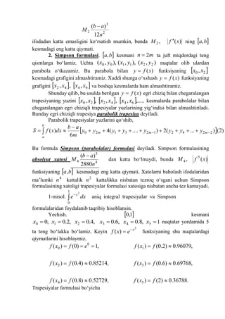 1. Aniq integralga keltiriladigan masalalar haqida. Aniq integra.docx