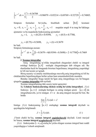 1. Aniq integralga keltiriladigan masalalar haqida. Aniq integra.docx