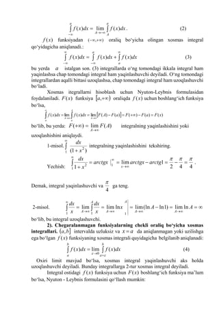 1. Aniq integralga keltiriladigan masalalar haqida. Aniq integra.docx