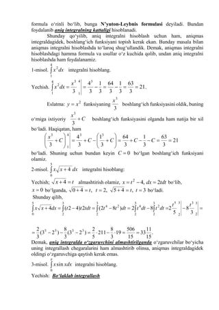 1. Aniq integralga keltiriladigan masalalar haqida. Aniq integra.docx