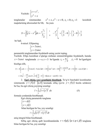1. Aniq integralga keltiriladigan masalalar haqida. Aniq integra.docx