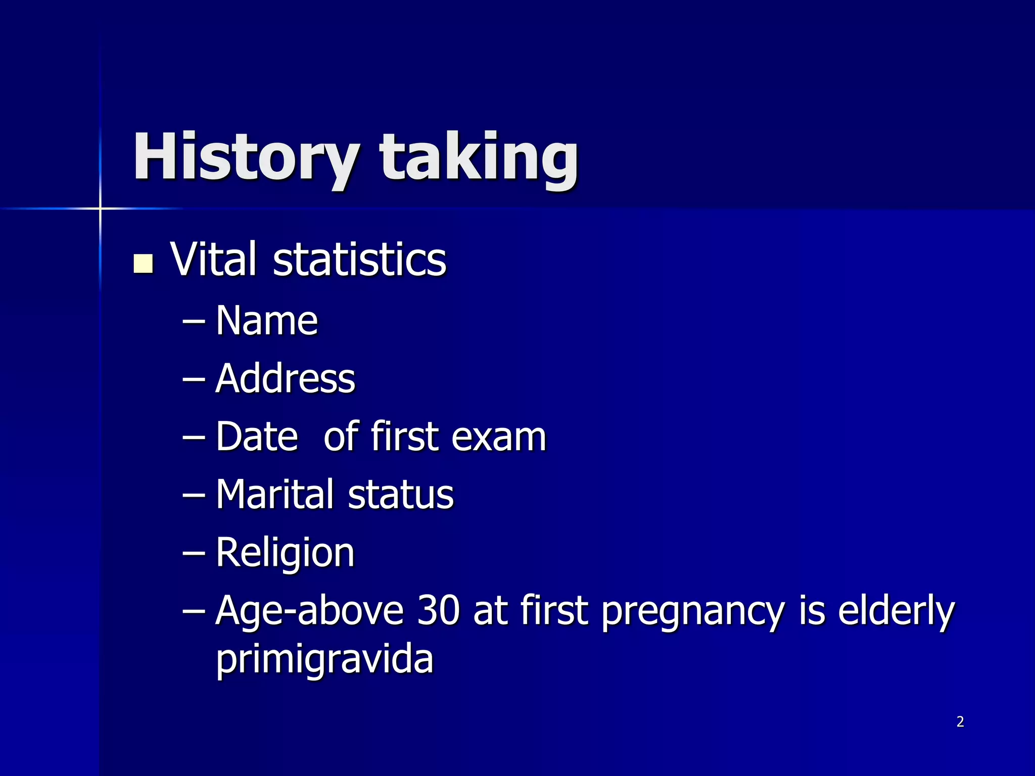 1. Terminology and History taking and exam in OBSGYN.ppt | Pregnancy ...