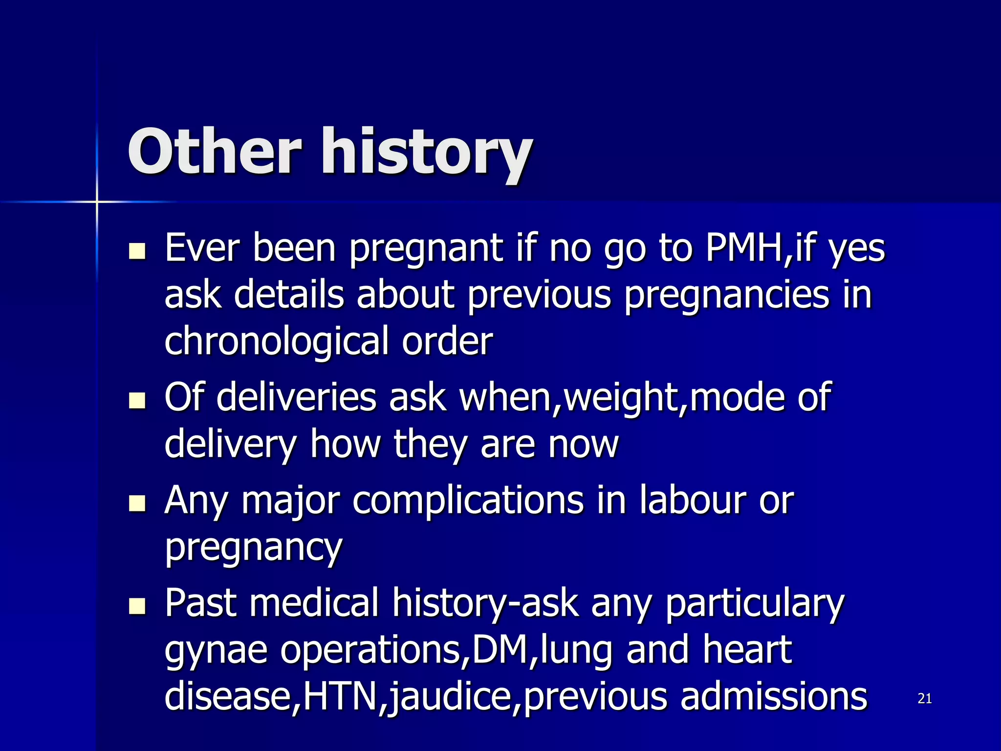 1. Terminology and History taking and exam in OBSGYN.ppt | Pregnancy ...