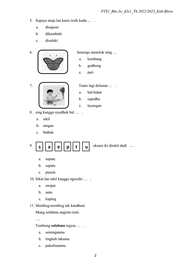 1. Naskah Soal Bahasa Jawa Kelas 1.docx