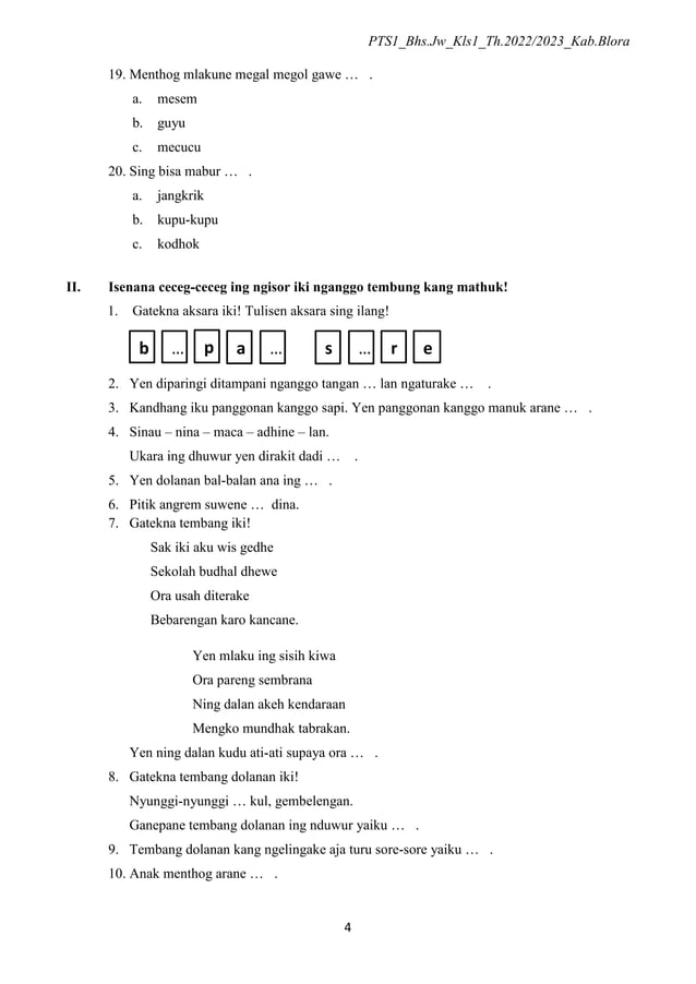 1. Naskah Soal Bahasa Jawa Kelas 1.docx