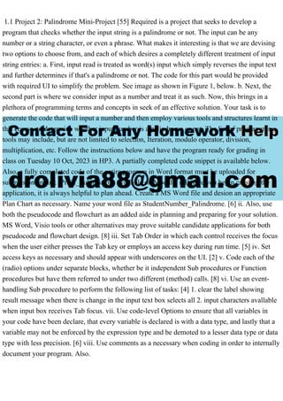 1.1 Project 2 Palindrome Mini-Project [55] Required is a project t.pdf