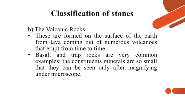 1. UNIT _ I Building Materials Stones.pptx | Geology | Science