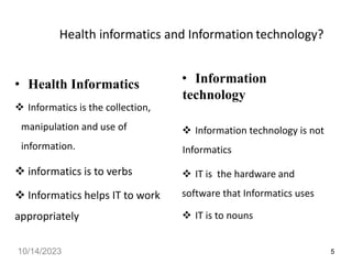 1. Health Informatics.ppt | Technology Industry | Industries