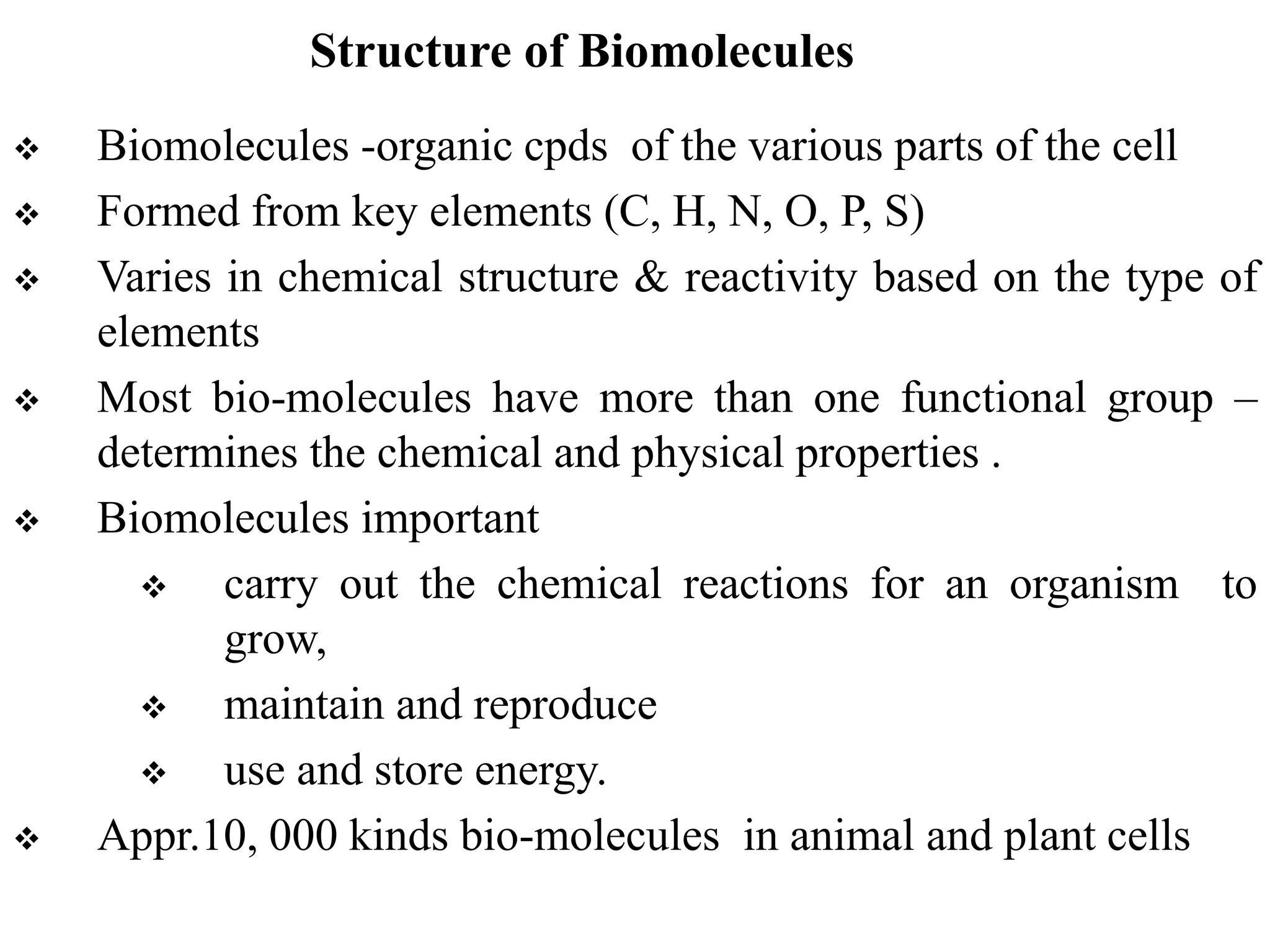 1. Introduction to structure of biomolecules lecture Lecture 2-1.pptx