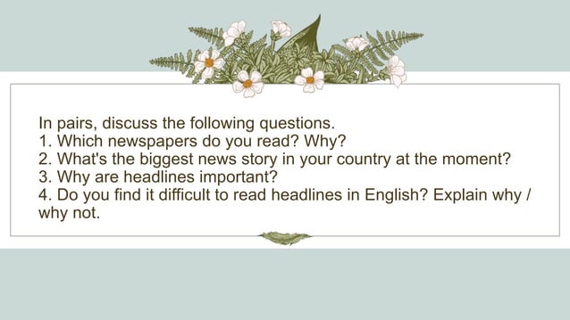 1. ENGLISH IN JOURNALISM - WRITING HEADLINES AND ANALYZING NEWSPAPER ...
