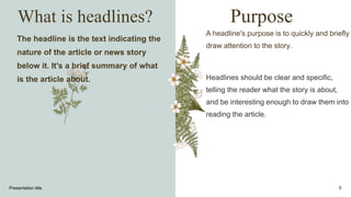 1. ENGLISH IN JOURNALISM - WRITING HEADLINES AND ANALYZING NEWSPAPER ...