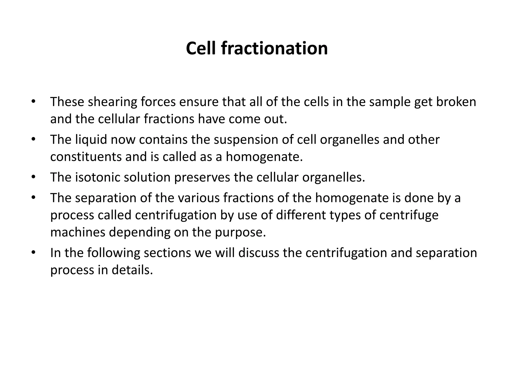 1. Cell Fractionation Centrifugation.pptx | Physics | Science