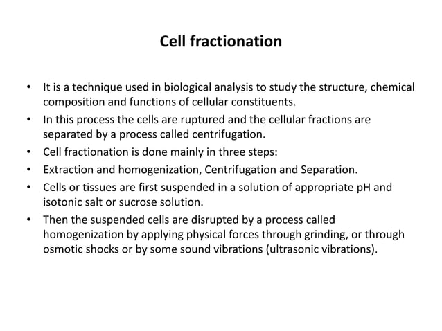 1. Cell Fractionation Centrifugation.pptx | Physics | Science
