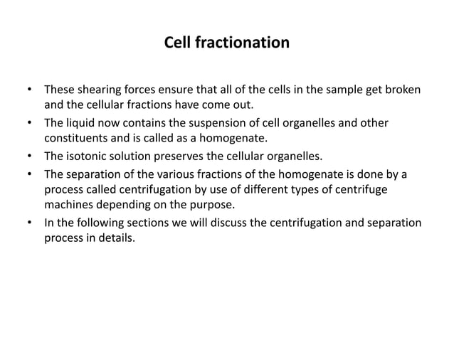1. Cell Fractionation Centrifugation.pptx | Physics | Science