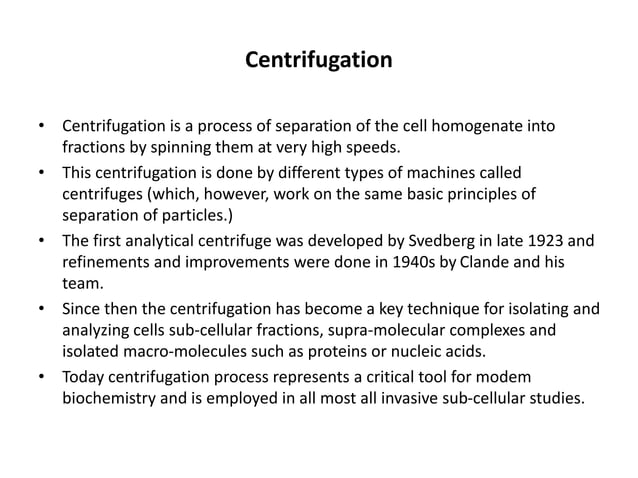 1. Cell Fractionation Centrifugation.pptx | Physics | Science