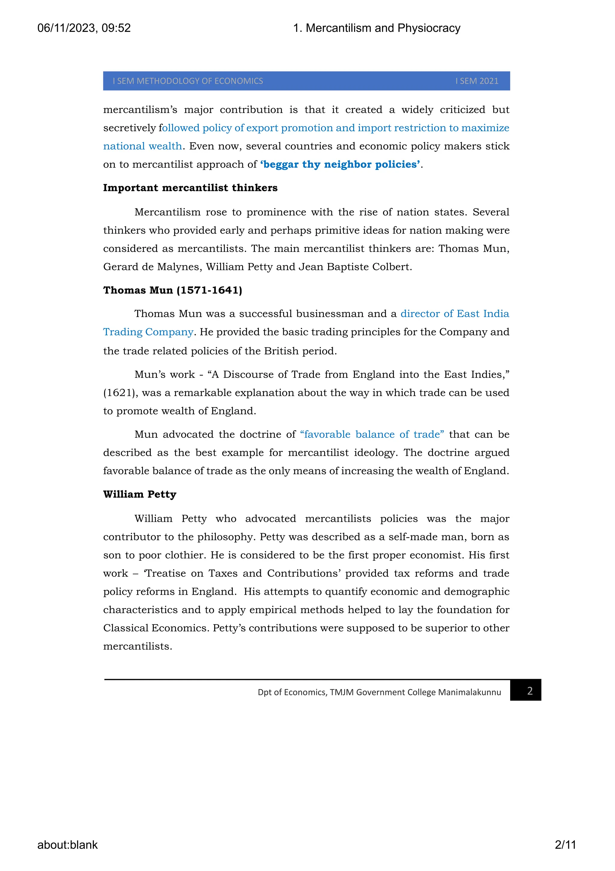 1. Mercantilism and Physiocracy.pdf