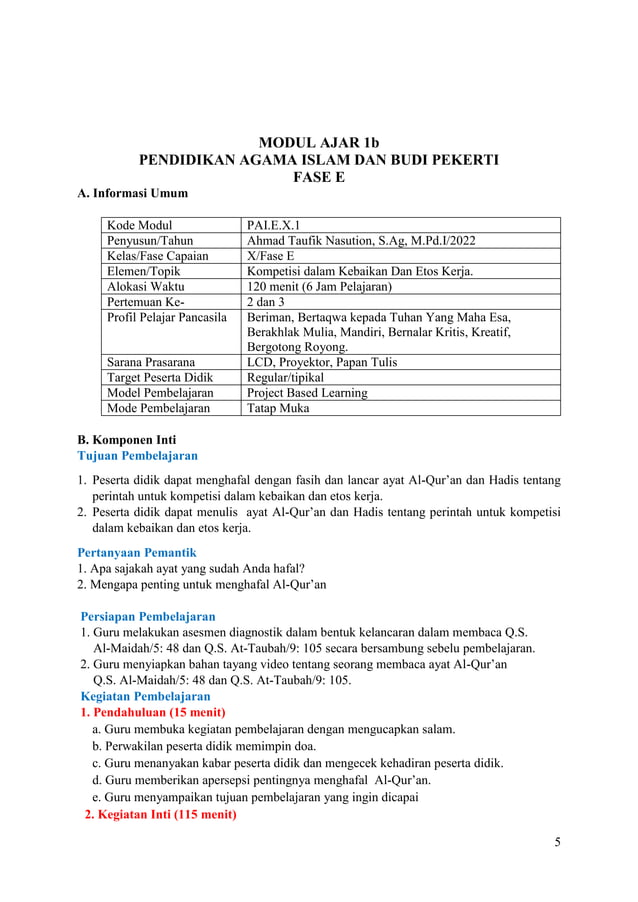 1. MODUL AJAR PAI SMA KELAS X BAB 1 .docx