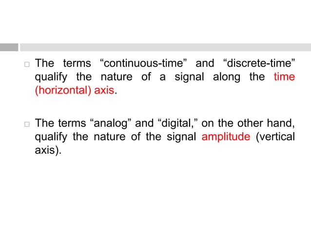 1. Classification and Characteristics of signals.ppt | Physics | Science