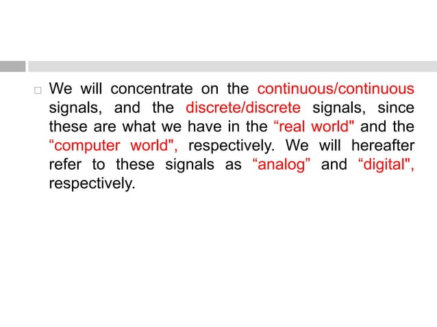 1. Classification and Characteristics of signals.ppt | Physics | Science