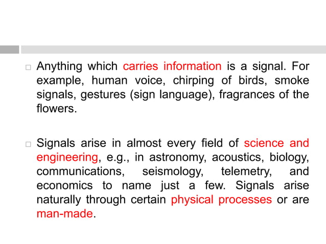 1. Classification and Characteristics of signals.ppt | Physics | Science