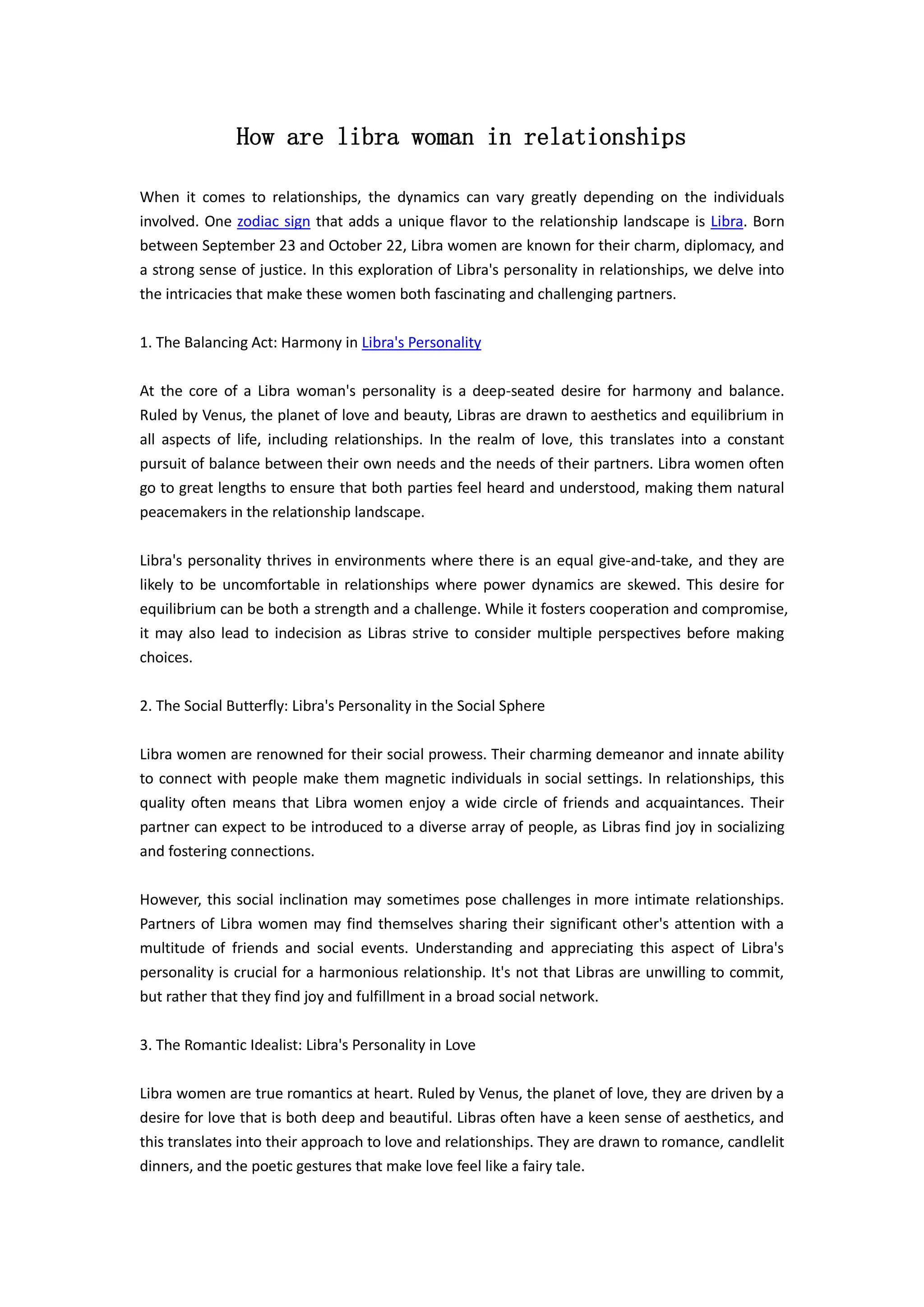 How are libra woman in relationships | DOC