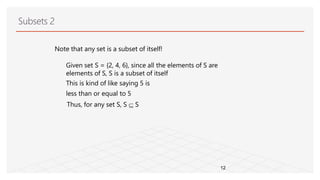 Set theory- Introduction, symbols with its meaning | PPTX