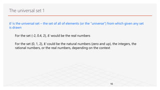 Set theory- Introduction, symbols with its meaning | PPTX