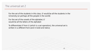 Set theory- Introduction, symbols with its meaning | PPTX