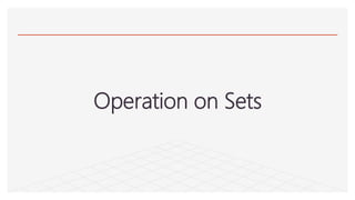 Set theory- Introduction, symbols with its meaning | PPTX