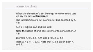 Set theory- Introduction, symbols with its meaning | PPTX