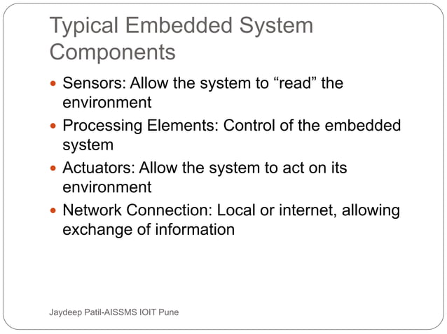 an introduction to embedded system and its classification, challenges | PPT