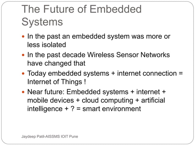 an introduction to embedded system and its classification, challenges | PPT