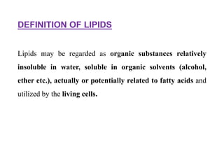 lipids, Def. Classification, Function.pptx