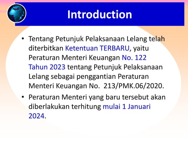 Ketentuan Umum Pelelangan Barang & Dokumen (PMK No.122 Thn 2023) _Workshop Ketentuan TERBARU ...
