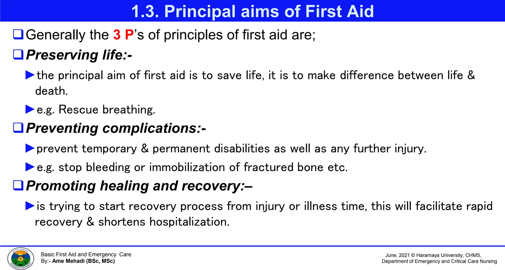 Introduction to basic First Aid | PPTX
