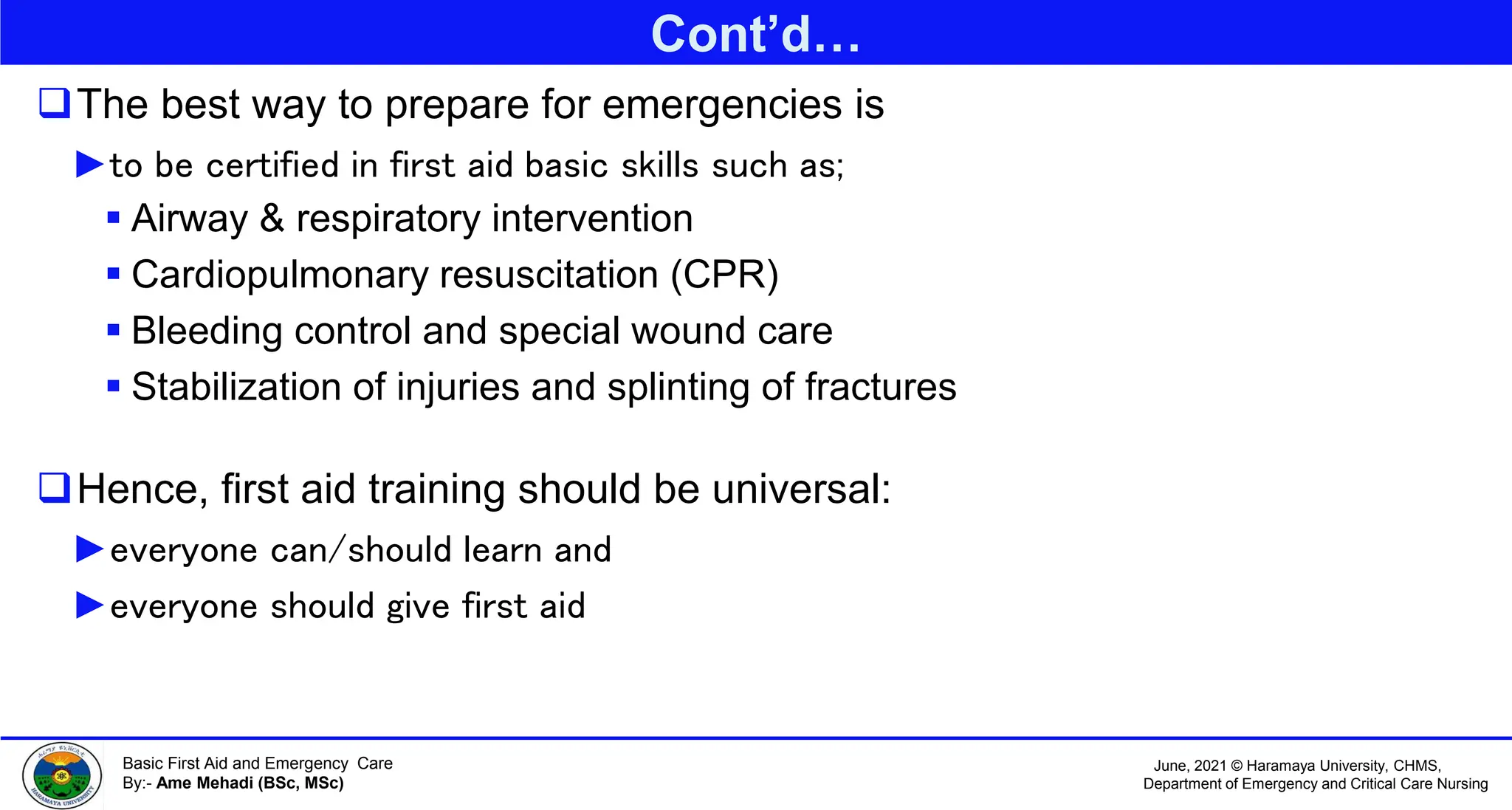 Introduction to basic First Aid | PPTX