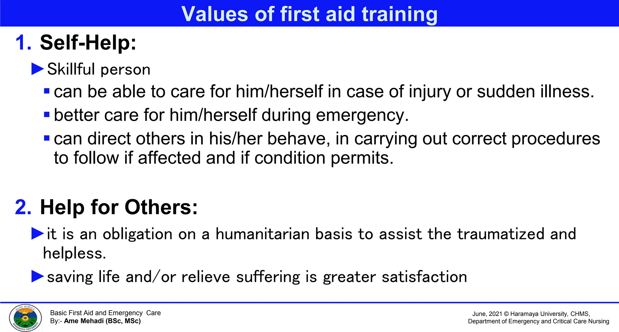 Introduction to basic First Aid | PPTX