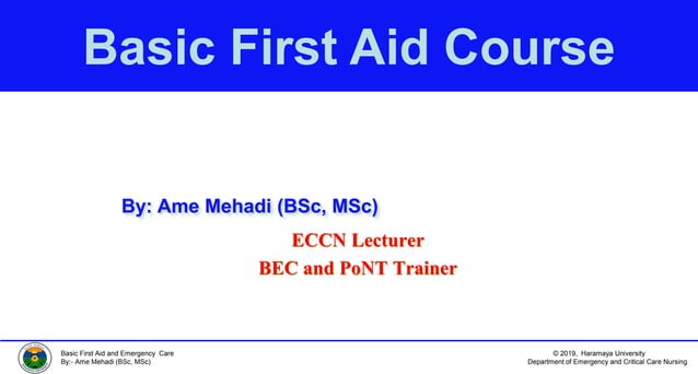 Introduction to basic First Aid | PPTX