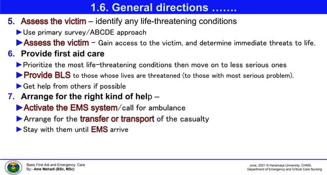 Introduction to basic First Aid | PPTX