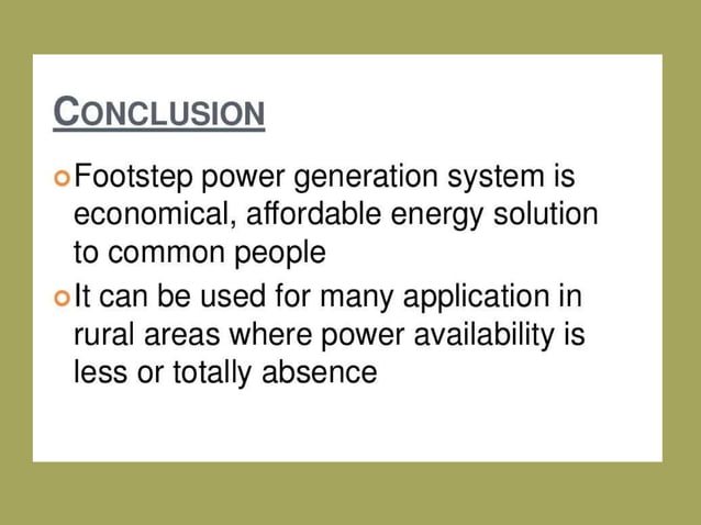 Footstep Power Generator Using Piezoelectric | PPT