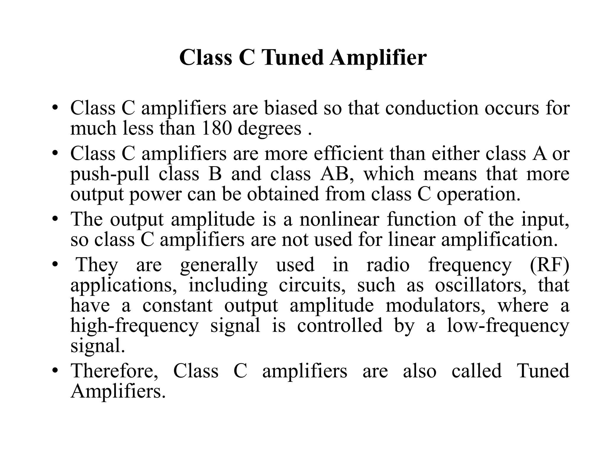 A Class-C Power Amplifiers Type of Tuned Amplifiers | PDF