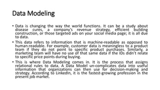 Data modelling it's process and examples | PPTX