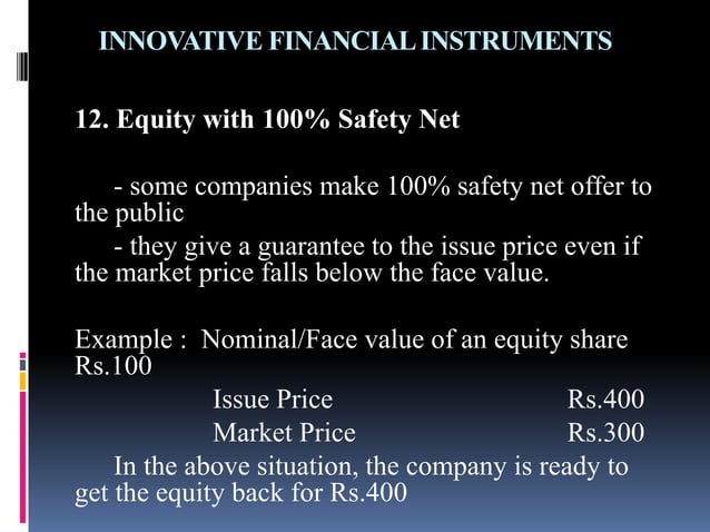 1.3 INNOVATIVE FINANCIAL INSTRUMENTS.pptx | Stocks and Bonds | Personal ...