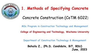 1. Methods of Specifications in Concrete.pptx